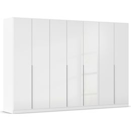 Drehtürenschrank Rauch "Kleiderschrank Kleiderschränke Schrank Garderobe AGORDO mit Glasfront" Schränke Gr. B/H/T: 315 cm x 210 cm x 54 cm, 7 St., weiß (alpinweiß) durchdachte Innenausstattung, in 6 Breiten und 2 Höhen MADE IN GERMANY