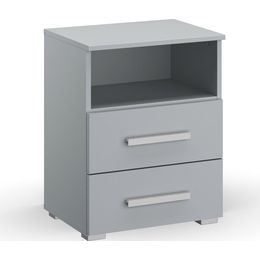 Nachtkommode Rauch "Koluna" Sideboards grau (seidengrau) mit 2 Schubkästen, inkl. 3er-Set Filzboxen