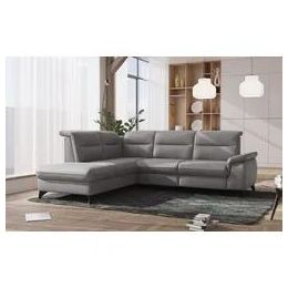 Sit & More Ecksofa SIT & MORE "Astoria L-Form" Sofas Gr. B/H/T: 256cm x 91cm x 225cm, Luxus-Microfaser ALTARA NUBUCK, Ottomane links, ohne Kopfteilverstellung-ohne Armlehnfunktion-ohne Relaxfunktion motorisch im Sofa 2,5-sitzig, grau (anthrazit) wahlweise mit motorischer Relaxfunktion