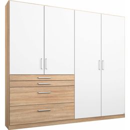 Kleiderschrank Rauch "Harburg Drehtürenschrank Schlafzimmerschrank mit viel Stauraum" Schränke Gr. B/H/T: 181 cm x 197 cm x 54 cm, 4 St., weiß (struktureichefarben hell, weiß) Bestseller Schrank Garderobe im Schlafzimmer