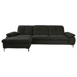 Ecksofa Alina "Melina" Sofas Gr. B/H/T: 300cm x 100cm x 203cm, Struktur TTA, Recamiere links, mit Bettfunktion, schwarz (schwarz tta 10) In 2 Breiten, Wahlweise mit und ohne Bettfunktion