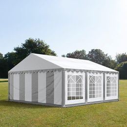 TOOLPORT 5x6m Partyzelt, PVC-Plane, grau-weiß - (6089)