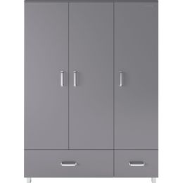 Kleiderschrank Inosign "Miami Kleiderschrank" Schränke Gr. B/H/T: 146cm x 200cm x 52cm, 3 St., grau (grau metallic) Wahlweise mit 2 oder 3 Türen