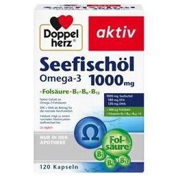 Doppelherz aktiv Seefischöl Omega-3 1.000 mg + Folsäure + B1 + B6 + B12 120 St