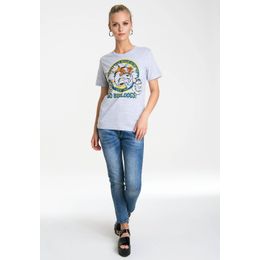 logoshirt Damen T-Shirt "Riverdale &ndash; Go Bulldogs", grau, Gr. XS, bedruckt, meliert, 95% Baumwolle, 5% Viskose, Shirts, mit lizenziertem Originaldesign