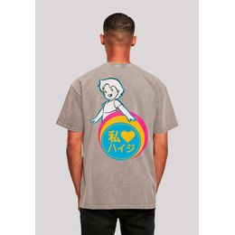 F4NT4STIC Damen T-Shirt "Heidi Heroes of Childhood", grau, Gr. S, Obermaterial: 100% Baumwolle, Shirts, Nostalgie, Retro Print, Kinderserie