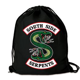 logoshirt Damen Kulturbeutel "Turnbeutel Riverdale - South Side Serpents", grau, Baumwolle, mehrfarbig, Taschen, mit Schlangenprint