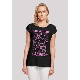 F4NT4STIC Damen T-Shirt "Fall Out Boy Pink Dog So Much Stardust", schwarz, Gr. S, Obermaterial: 100% Baumwolle, Shirts, Premium Qualität