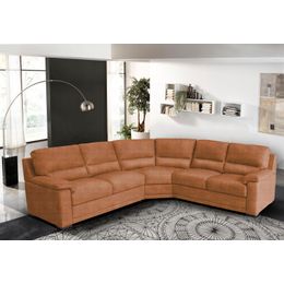 Ecksofa Egoitaliano, B:266cm H:90cm T:246cm, braun, Luxus-Micofaser CASHMERE in Lederoptik (100% Polyester) ist ein neues technisches Gewebe mit