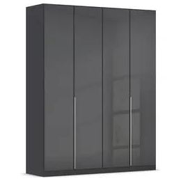 Drehtürenschrank Rauch "Kleiderschrank Kleiderschränke Schrank Garderobe AGORDO mit Glasfront" Schränke Gr. B/H/T: 181cm x 229cm x 54cm, 4 St., grau (graumetallic) durchdachte Innenausstattung, in 6 Breiten und 2 Höhen MADE IN GERMANY