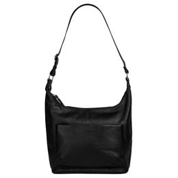 Bruno Banani Damen Shopper, schwarz, Leder, leicht glänzend, unifarben, Taschen, echt Leder