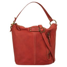 CLUTY Damen Umhängetasche, rot, Leder, unifarben, Taschen, echt Leder, Made in Italy