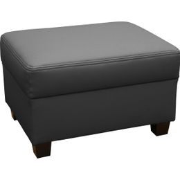 Hocker DOMO collection, B:70cm H:42cm T:55cm, schwarz, Mosel Struktur (100% Polyester);Kunstleder SOFTLUX;Microfaser-PRIMABELLE (100%
