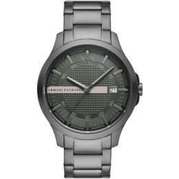 Quarzuhr Armani Exchange Armbanduhren grau (anthrazit) Herren Armbanduhr, Herrenuhr, Edelstahlarmband, analog, Tag