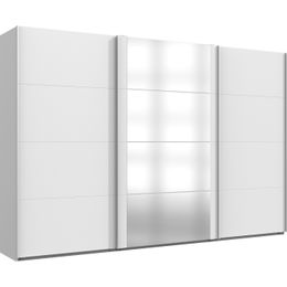 Schwebetürenschrank wimex "Barmbek Schlafzimmerschrank BESTSELLER Garderobenschrank" Schränke Gr. B/H/T: 360 cm x 236 cm x 64 cm, 3 St., weiß (weiß, spiegel) Kleiderschrank mit 2 Stoffboxen und zusätzlichen Böden, Spiegeltür