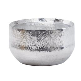 KADIMA DESIGN Orientalischer Couchtisch ANIENE: Hammerschlag-Struktur, Aluminium, hohl, 40 kg Belastung, goldfarben lackiert.