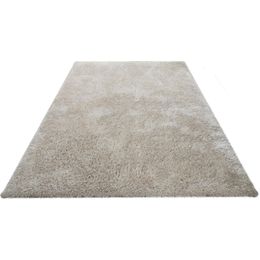 Hochflor-Teppich Home Affaire "Micro Shaggy" Teppiche Gr. B/L: 115 cm x 160 cm, 53 mm, 1 St., beige weich, flauschig, Uni-Farben, Wohnzimmer, Schlafzimmer, Kinderzimmer