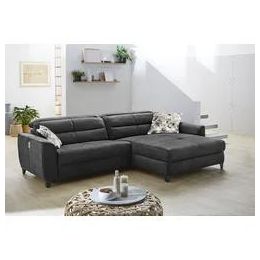 Jockenhöfer Ecksofa JOCKENHÖFER GRUPPE "Double One L-Form" Sofas Gr. B/T: 288cm x 105cm, Luxus-Microfaser in Lederoptik, Ottomane beidseitig montierbar, mit Relaxfunktion, schwarz mit 2x 120cm breiten, elektromotorischen Relaxfunktionen Bestseller