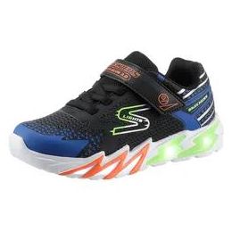 Slip-On Sneaker Skechers "FLEX-GLOW 3.0" Gr. 32, schwarz (schwarz-blau) Kinder Schuhe Sneaker, Klettschuh, Kindergartenschuh mit auffälliger Sohle