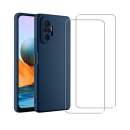 Hülle Xiaomi Redmi Note 10 Pro und 2 schutzfolien - Silikon - Blau