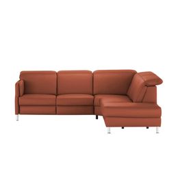 meinSofa Leder-Ecksofa Leon ¦ rot ¦ Maße (cm): B: 259 H: 83 T: 236