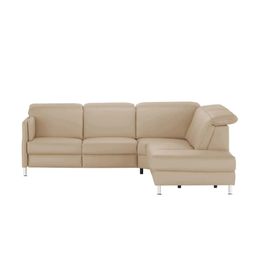 meinSofa Leder-Ecksofa Leon ¦ beige ¦ Maße (cm): B: 259 H: 83 T: 236