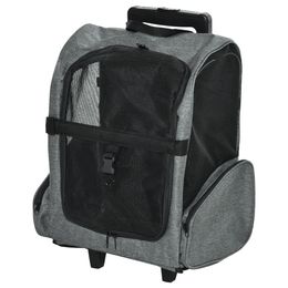 PawHut Hundetrolley Transporttasche Tragetasche 2-in-1 Haustierrucksack Grau