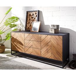 DeLife Sideboard Famke 145 cm Mango Teak 2 Türen 3 Schubladen, Sideboards