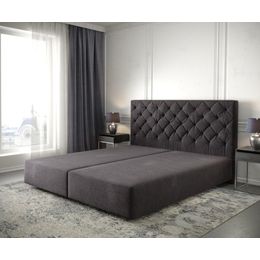 DeLife Boxspringgestell Dream-Great 180x200 cm Mikrofaser Schwarz, Bettgestelle