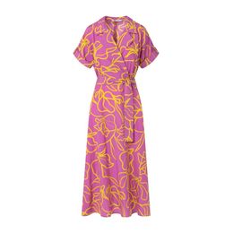 Quiosque Kleid '4UC012' Damen Größe 38 gelb / lila Winterkleid