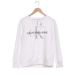 Calvin Klein Jeans Damen Sweatshirt, weiß, Gr. 36