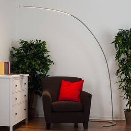 LINDBY Silberne LED-Stehlampe Danua in Bogenform