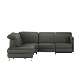 meinSofa Leder-Ecksofa Leon ¦ grau ¦ Maße (cm): B: 259 H: 83 T: 236