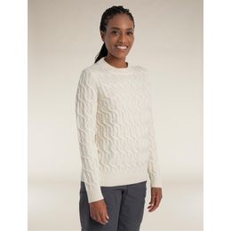 Icebreaker Merino Zopfstrick-Pullover mit Rundhalsausschnitt - Frau - Undyed - Größe S