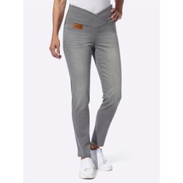 Heine Damen Stretch-Jeans, Grau, Gr. 54, Straight, Material: Baumwolle