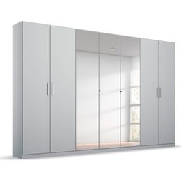 Drehtürenschrank Rauch "Koluna" Schränke Gr. B/H/T: 315 cm x 229 cm x 54 cm, 7 St., grau (seidengrau) mit Spiegel, inkl. 2 Innenschubladen sowie extra Böden