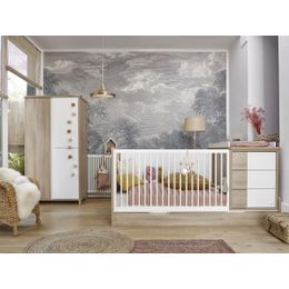 Babymöbel-Set GALIPETTE "Sasha" Schlafzimmermöbel-Sets Gr. ohne Matratze, weiß (ws, ei bocage) Baby bestehend aus Schrank, Bett, Regal, Kommode, Schreibtisch & Ablage