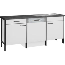 Spülenschrank Optifit "Tokio" Schränke Gr. B/H/T: 192 cm x 90,8 cm x 60 cm, 2 St., Komplettausführung, weiß 192 cm breit, mit Stahlgestell, Vollauszug