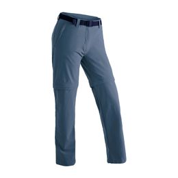 Funktionshose Maier Sports "Nata 2" Gr. 36, Normalgrößen, blau (jeansblau) Damen Hosen Wanderhose, zipp-off Outdoor-Hose, 3 Taschen, Regular Fit