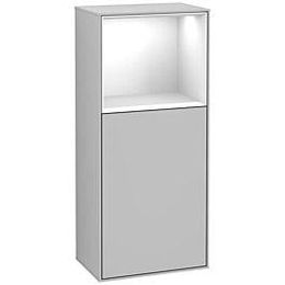 Villeroy & Boch Villeroy und Boch Finion Seitenschrank G500GFGJ 41,8x93,6cm, links, Emotion, Regal oben Glossy White, Light grey matt