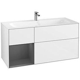 Villeroy & Boch Villeroy und Boch Finion Waschtischunterschrank F060GKGF 119,6x59,1cm, Regal links Anthracite matt, Glossy white lacquer