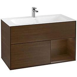 Villeroy & Boch Villeroy und Boch Finion Waschtischunterschrank F040GNGN 99,6x59,1x49,8cm, Regal rechts Walnut veneer, Walnut veneer