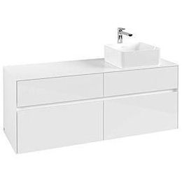 Villeroy & Boch Villeroy und Boch Collaro Waschtischunterschrank C04700DH 140 x 54,8 x 50 cm, Waschtisch rechts, Glossy White