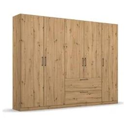 Drehtürenschrank Rauch "Kleiderschrank Schrank Garderobe Wäscheschrank CHALLENGER" Schränke Gr. B/H/T: 226,0cm x 210,0cm x 54,0cm, 5 St., braun (eiche artisan) mit Spiegeltüren und geräumigen Schubladen MADE IN GERMANY