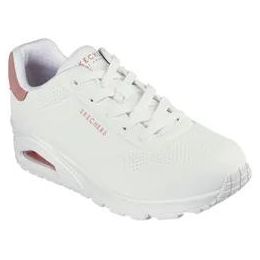 Sneaker Skechers "UNO - POP BACK" Gr. 41, rosa (weiß-rosa) Damen Schuhe Freizeitschuh, Halbschuh, Schnürschuh komfortabler Skech-Air Funktion