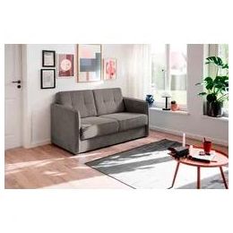 Schlafsofa Inosign "Milano" Sofas Gr. B/H/T: 147cm x 89cm x 87cm, Struktur, 2-Sitzer mit zwei einzeln ausziehbaren Liegefunktionen, grau (grau-braun) zwei einzeln ausziehbare Liegefunktionen