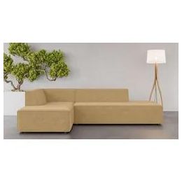 Ecksofa Inosign "Ecksofa Cavan mit Ottomane links oder rechts bestellbar", gold, B:270cm H:72cm T:180cm, 100% Polyester, Sofas, L-Form mit Wellenunterfederung, Maße B/T/H: 270/180/72 cm