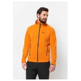 Fleecejacke Jack Wolfskin "ALPGRAT HOODED FZ M" Gr. M (50), orange (dragon, fire) Herren Jacken