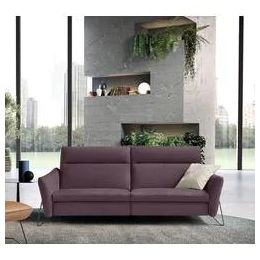 2-Sitzer Egoitaliano "Gaia, modern, elegant und super komfortabel mit hoher Rückenlehne" Sofas Gr. B/H/T: 220cm x 96cm x 93cm, Luxus-Microfaser BLUSH, lila (plum) erstklassiger Sitzkomfort, Inkl. 2 Relaxfunktionen, mit Designfuß