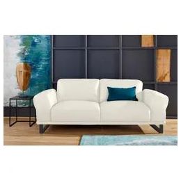 2,5-Sitzer W.Schillig "montanaa" Sofas Gr. B/H/T: 212cm x 78cm x 94cm, Longlife Xtra-Leder Z59, weiß (weiß z59) mit Metallkufen in Schwarz pulverbeschichtet, Breite 212 cm